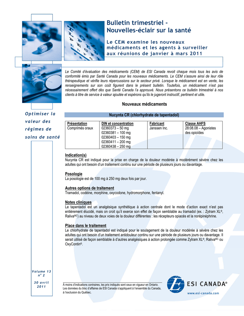 Acheter du nucynta générique — no rx nécessaire en ligne